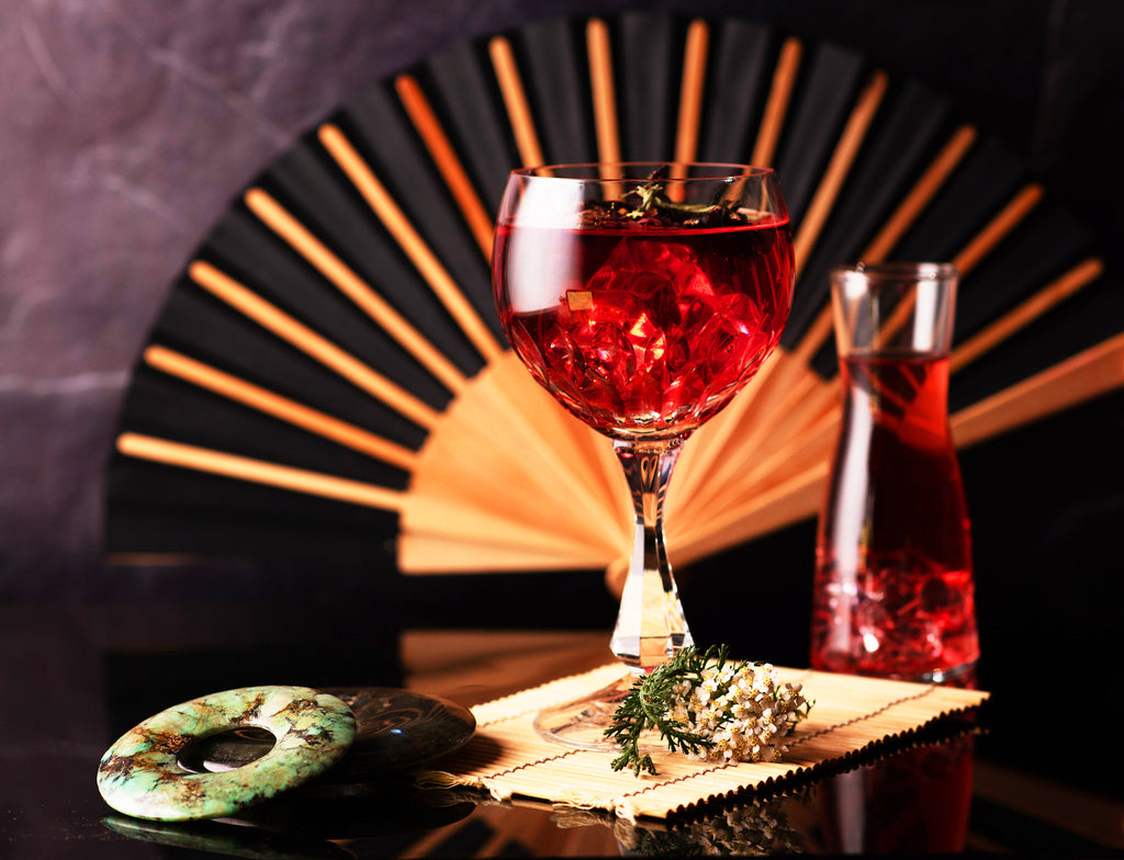 Hibiscus & Mandarin Peel Herbal Tea | Stress Relief Tisane - qisane