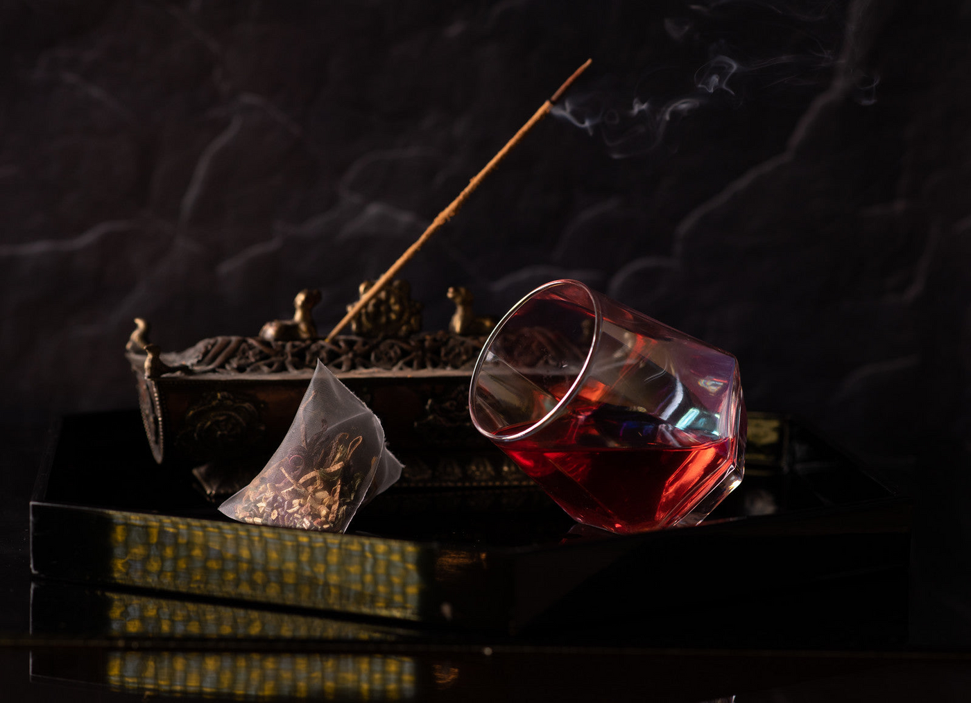 Hibiscus & Mandarin Peel Herbal Tea For Stress & Tension Relief - qisane